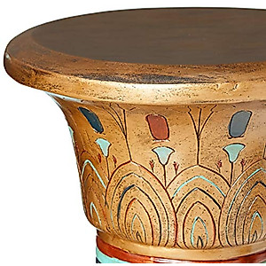 Design Toscano Golden Pedastal of The Egyptian Kings Sculptural Column, full color