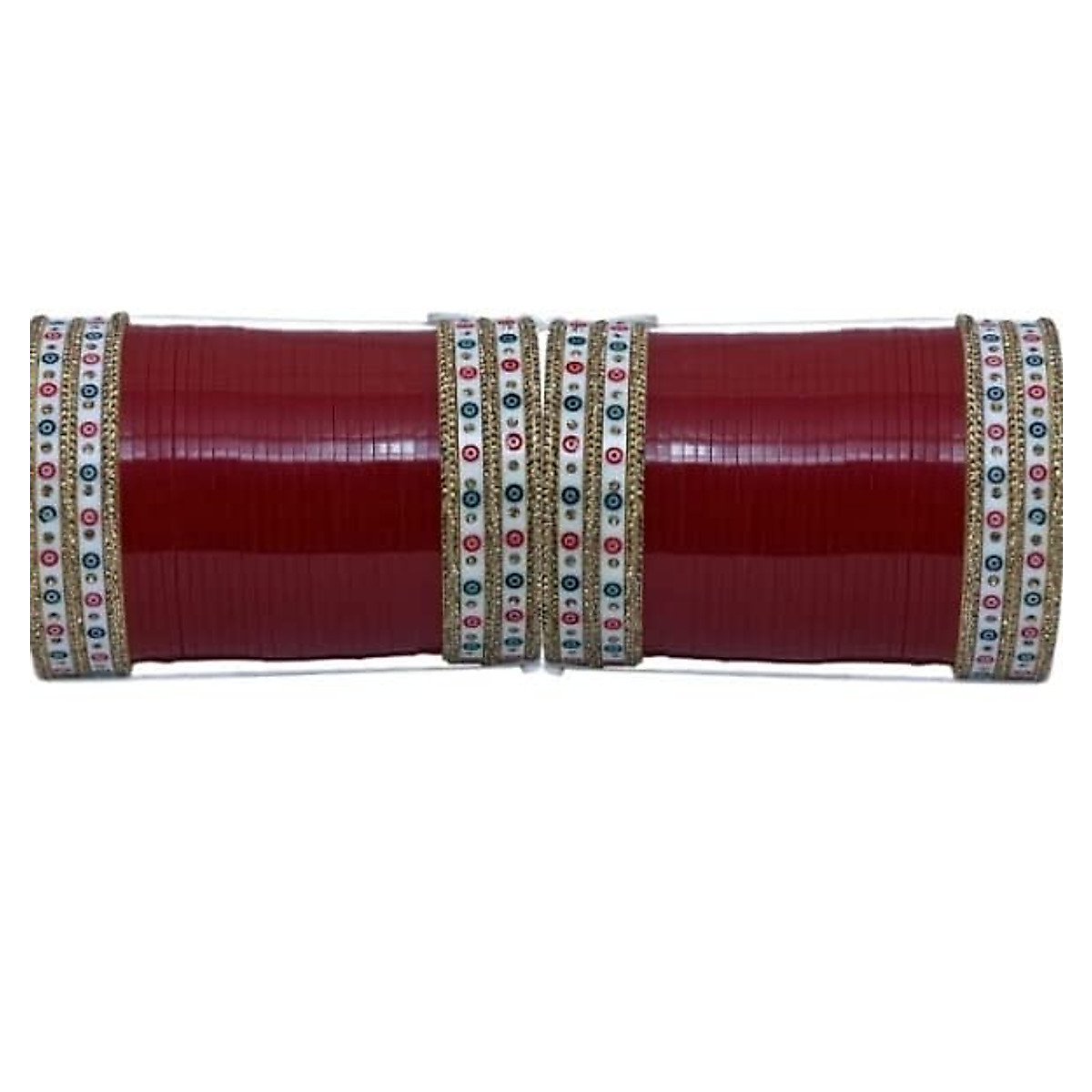 Bridal Punjabi Chura Wedding Maroon Choora/Chooda Set for Marriage for Women/Traditional Bangles for Women/Ethnic Jewelry for Indian Women/Women Bangle Ethnic choora set (Maroon, 2.8)