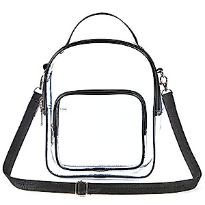 Clear Crossbody Purse Bag, Stadium Approved Clear Tote Bag with Strap for Concert, Sports Games One Size