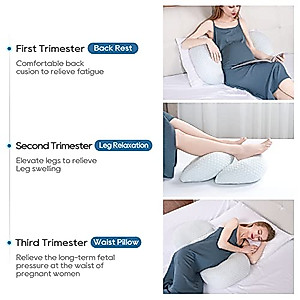 Pregnancy Pillows Maternity Pillow for Pregnant Women Sleeping - A Must Have Body Pillow with Detachable Adjustable Cover, Support for Belly, Back, Hips & Legs, Travel Friendly and Machine Washable
