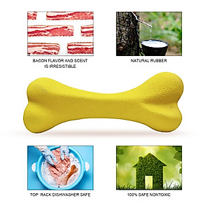 Qesonoo Dog Toys for Aggressive Chewers Dog SuperChewy Tough Dog Bone Toy for Large Medium Dogs Breed Strong Natural Rubber