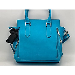 Goson Concealed Carry Tote Bag - Large and Fashionable CCW Purses for Women with Multiple Pockets, Crossbody Straps, YKK Locking Zippers in Faux Leather