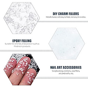 COHEALI Stained Glass 1bag Art Handmade DIY Craft Material Charms Nail Crafts Glitter Bag Glass Manicure Case Crystal Sequins: Painting Transparent Sprinkles Metallic Chips: Shiny G Glass Vase