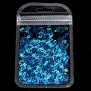 5 Color Holographic Chunky Glitter Flakes English Letter Shapes Glitter Sequins Confetti Nails Art Resin Craft