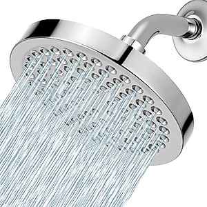 Voolan High Pressure Rain Shower Head - Luxury Modern Look - The Perfect Adjustable Replacement For Your Bathroom Showerhead - Comfortable Shower Experience Even at Low Water Flow (6“ Chrome)