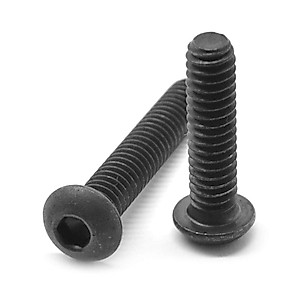 #6-32 x 1/2" (FT) Coarse Thread Socket Button Head Cap Screw Alloy Steel Black Oxide Pk 100