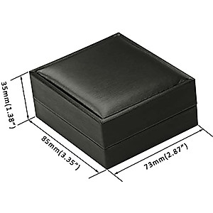 The Jewellery Pak Black Color Necklace Earring Set Gift Box Luxury Soft Touch PU Leather Material Necklace Pendant Chain Jewelry Storage Box Size 2.87inch(W)3.35〞(D)1.38〞(H) Black PU Necklace Earring Box