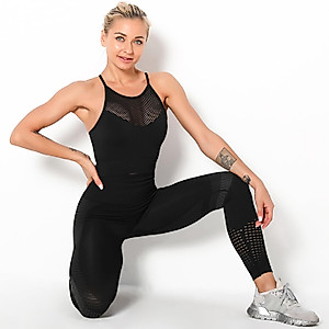 Redqenting High Waisted Leggings for Women Workout Seamless Leggings Yoga Pants Sweat Proof Tummy Control Tights Black Small