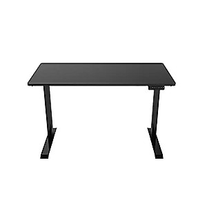 Monoprice Electric Single Motor Sit-Stand Complete Desk Table - Height Adjustable, Solid-Core Wood Top, for Home and Office, 47.2 x 23.6 Inch, Black - Workstream Collection