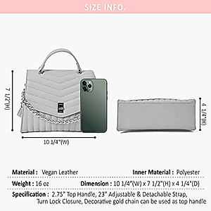 Like Dreams Classic Fashion Purses for Women Quilted Vegan Leather Satchel Top Handle Handbag (Yellow)