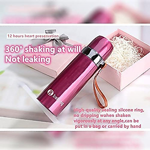 boking Hot water bottle cup thermos bottle coffee bottle stainless steel cup heating or warming ,500ml (rose Red)