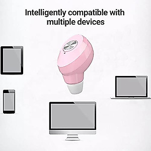 areclern Bluetooth-Compatible Earbuds Wireless Mini Single Ear Headphone Hidden for Running Pink