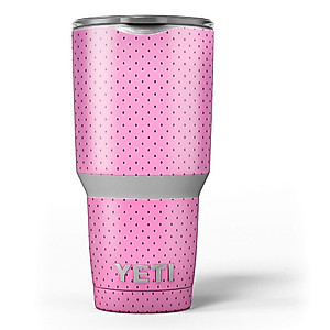 Design Skinz The Pink and Black Micro Polka Dot Pattern - Skin Decal Vinyl Wrap Kit Compatible with The Yeti Rambler Cooler Tumbler Cups