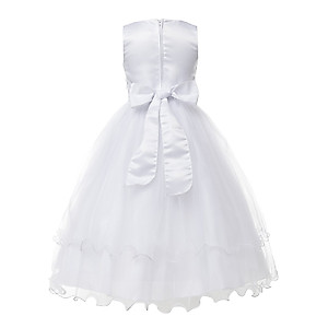 OLIVIA KOO Girls Graceful First Communion Dress (10, White)