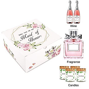 Moretoes 10pcs Bridesmaid Proposal Boxes with Ribbon, 2 Maid of Honor Boxes and 8 Will You Be My Bridesmaid Boxes for Bridesmaid Gifts