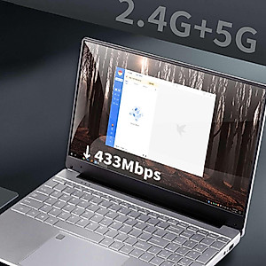 Jopwkuin IPS Laptop, 1920x1080 IPS HD Screen Digital Touchpad 128GB SSD High Speed 15.6in Laptop for Home (US Plug)