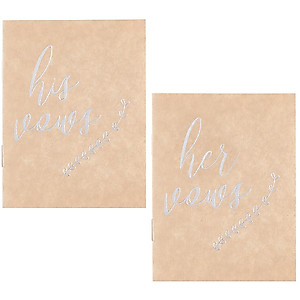 GORGECRAFT 2Pcs Wedding Vows Book with Word His Vows & Her Vows 3x4 Inch Kraft Vow Notebooks Journal Wedding Day Officiant Books Keepsake for Bride and Groom Ceremony Vow Renewal Gifts