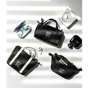 Ringke Mini Pouch Tote Bag Compatible with AirPods Pro Case and AirPods 3rd, 2nd, 1st Generation Case, Galaxy Buds Pouch, Universal Wireless Ear Buds Cover with Keychain for Women, Men - Black