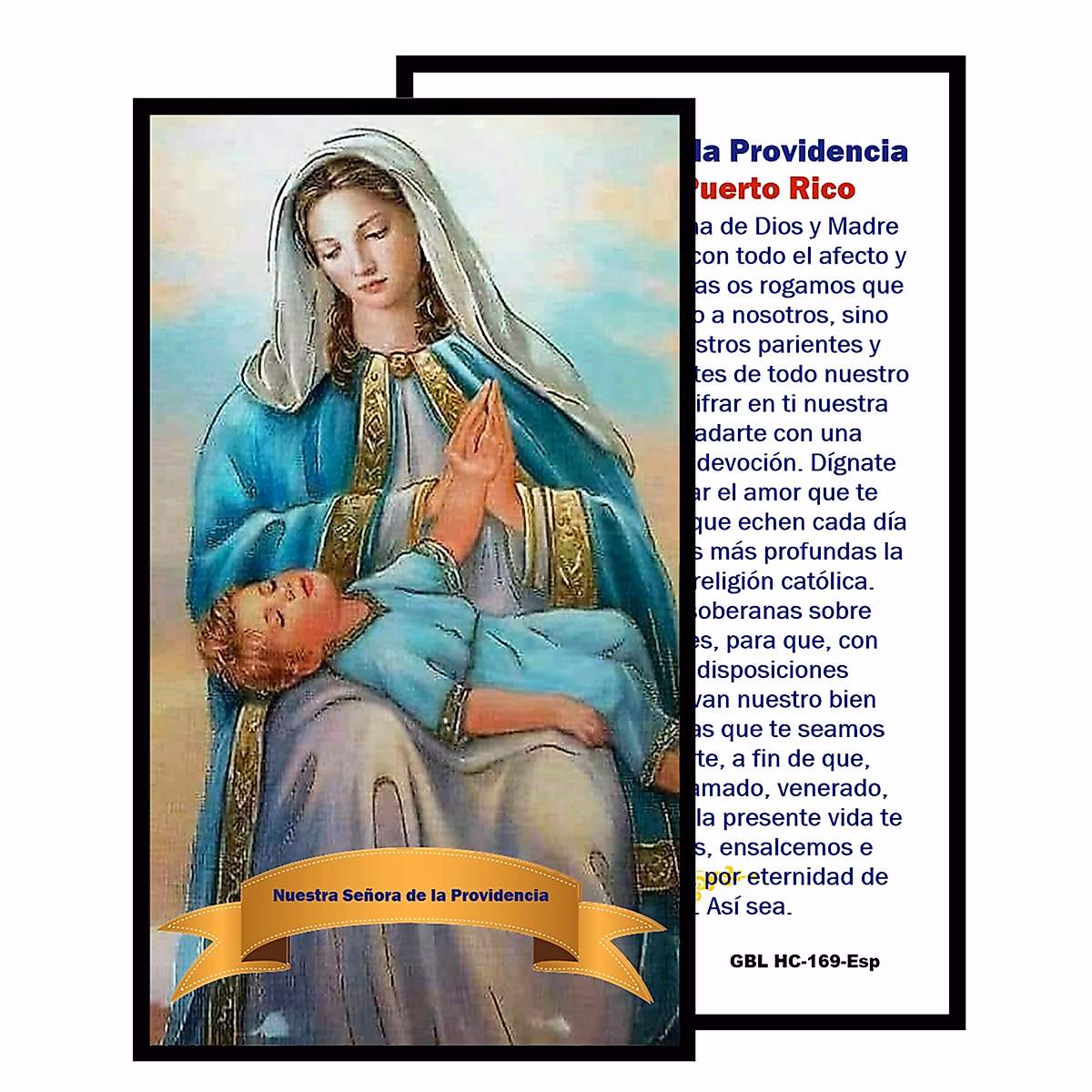 Gifts by Lulee, LLC Nuestra Sra De La Divina Providencia Patrona De Puerto Rico Tarjeta De Rezo Laminada Bendita Por Su Santidad Francisco