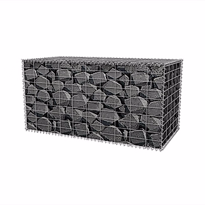 loibinfen Fence Panel Outdoor Privacy Fence Screen Gabion Basket for Retaining Wall Block Gabion Cages Outdoor Decorative Fences Fencing for Yard, Silver Galvanized Steel 39.4"x19.7"x19.7"