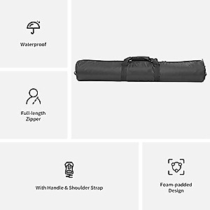Meking 49in Padded Tripod Carrying Case Bag with Shoulder Strap for Light Stand, Boom Stand, Monopod, Umbrella and Other Photography Photo Studio Accessories