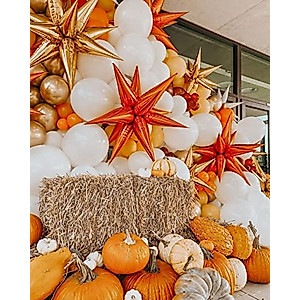 CYMYLAR 50pcs Orange 26'' Huge Explosion Star Foil Balloons, Silver Starburst Cone Mylar Balloons Spike Point Star Balloons for Birthday Party Wedding Baby Shower Photo Booth Backdrop Decoration