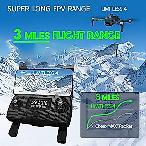 Drone X Pro LIMITLESS 4 GPS 4K UHD Camera Drone for Adults with EVO Obstacle Avoidance, 3-Axis Gimbal, Auto Return Home, Follow Me, Long Flight Time, Long Control Range, 5G WiFi FPV Live Video, EIS, Superior Stabilization (With Travel Case)