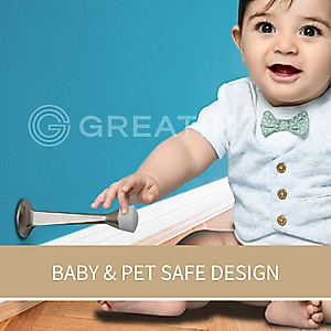 Greatim GT-DS-2 3 inch Heavy Duty Solid Rigid Door Stop, Zinc Die Cast Door Stopper, Soft Bumper Tips, Zinc Alloy, Black, 5 Pack