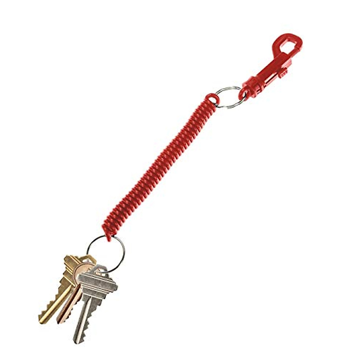 Lucky Line Designer Key Coil with Plastic Key Clip for Backpacks, Purses, Gym Bags, Belts, Casinos, Party Favors, Stocking Stuffers, Back to School -Red, 10 Pack (41670)