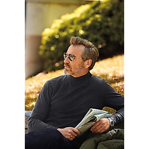 Lands' End Mens Long Sleeve Super-T Mockneck Gray Heather Regular Medium