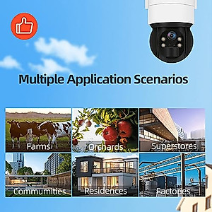 Solar Security Camera Wireless Outdoor Powered, 4G PTZ Battery Surveillance Camera for Home Security, 2 Way Audio, Color Night Vision, Motion Detection & Phone Alerts, Cloud Storage & SD Card Slot