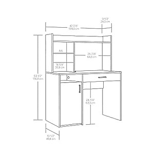 Sauder Beginnings Engineered Wood Desk w/Hutch in Silver Sycamore/Brown Finish