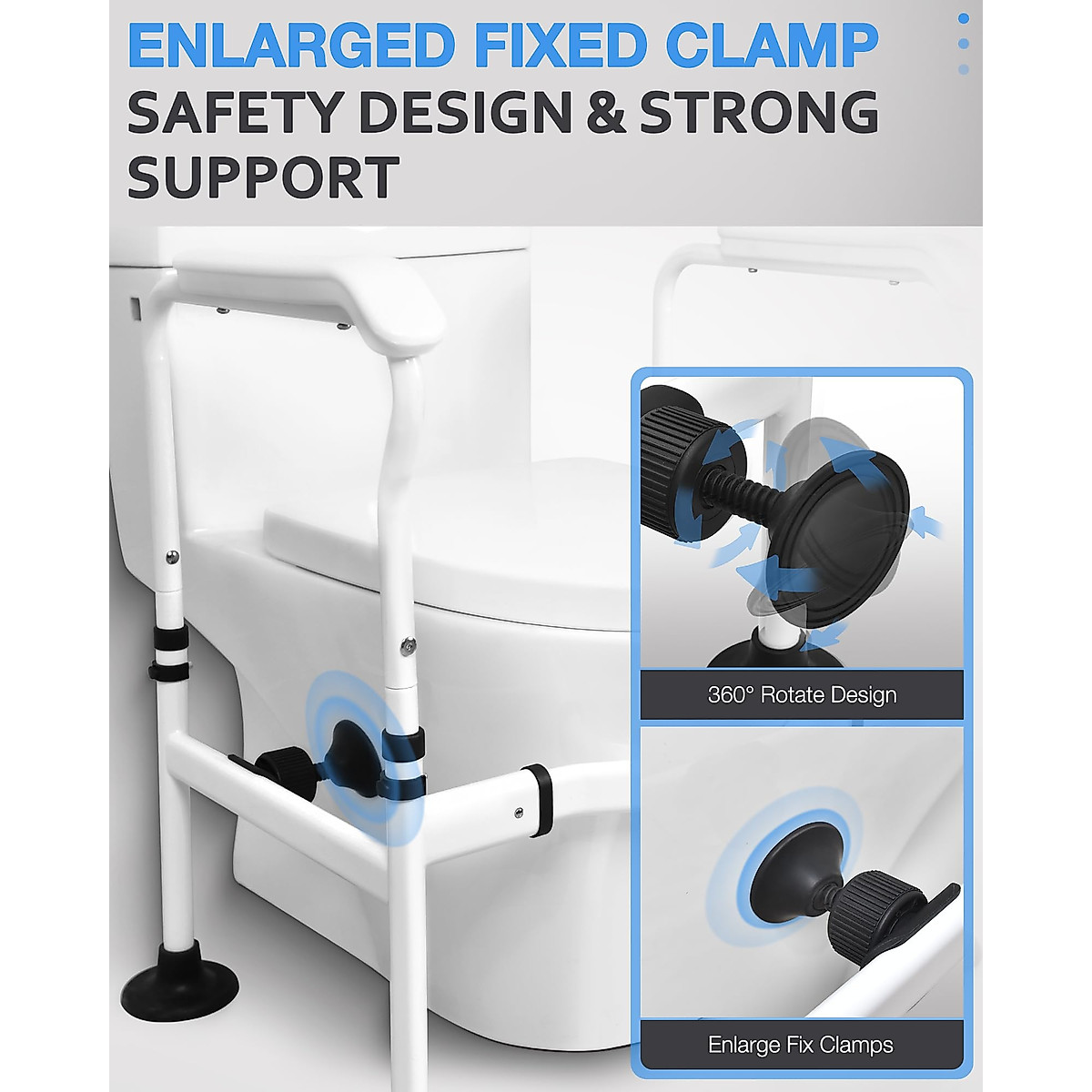 Sangohe Toilet Safety Rails - Toilet Safety Rails for Elderly - Toilet Safety Frame for Elderly, Handicap, or Disabled - Handicap Toilet Seat with Handles - Toilet Bars for Elderly and Disabled, 502D