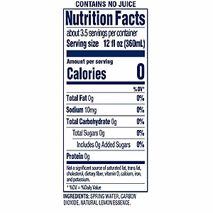 Crystal Geyser Lemon Sparkling Spring Water PET Plastic Bottles, BPA Free, No Artificial Ingredients or Sweeteners, 42.3 Fl Oz, 12 Pack