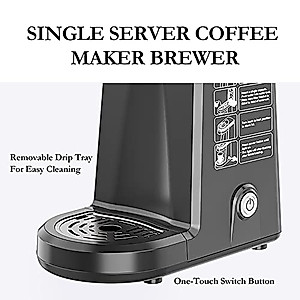 CHULUX Single Serve Coffee Maker Brewer for Single Cup Capsule with 12 Ounce Reservoir,Black