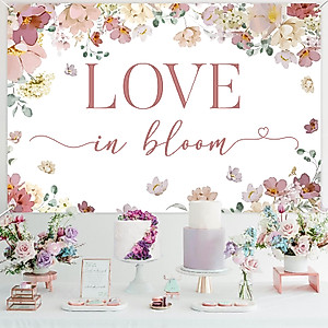 Kreatwow Love in Bloom Bridal Shower Decorations Backdrop Rose Gold Bridal Shower Backdrop Rose Gold Bachelorette Decors Boho Flower Floral Rose Gold Engagement Wedding Bachelorette Party Decorations