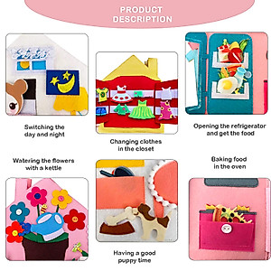 MOVEBO- Quiet Book for Kids - Interactive Felt Busy Book - Montessori Quiet Books for Toddlers - Carry on Travel Quiet Activity Book - Soft Fabric Quiet Books for Children(My Small Room)