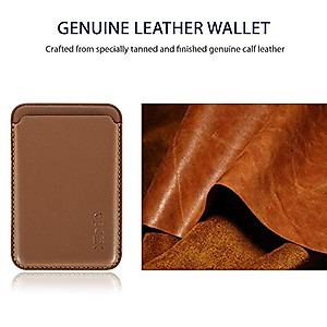 XJade Leather Wallet with Premium Magnet Made for iPhone 12/12Mini/12Pro/12ProMax,Wood Brown