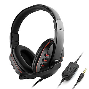 Docooler 3.5mm Wired Gaming Headphones Over Ear Game Headset Noise Canceling Earphone with Microphone, for PC Laptop PS4 Smart Phone