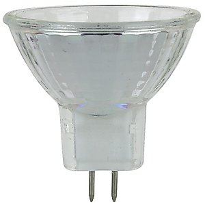 Sunlite 03445 MR11 Halogen Reflector Bulb, 5 Watt, 30° Narrow Flood, 6 Volt, 30 Lumens, 2000 Hour Life Span, Dimmable, GU4 Base, Cover Guard, 3200, ANSI JCR, Ceiling Fixtures, Lanterns