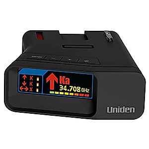 Uniden R7 Extreme Long Range Laser/Radar Detector, Built-in GPS w/Real-Time Alerts, Dual-Antennas Front & Rear w/Directional Arrows, Voice Alerts, Red Light and Speed Camera Alerts - Matte Black
