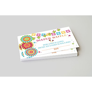 Your Main Event Prints Fiesta Mexican Baby Shower Diaper Raffle Card, Diaper Raffle Ticket, 50 Count