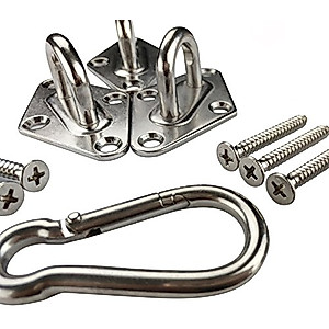 COSCOOL Shade Sail Hardware Kit for Sun Shade Sails Stainless Steel Installation Hardware Kit (6-inch Triangular)