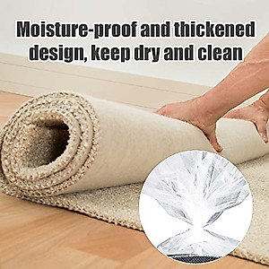 4 Pcs Rug Storage Bag and 100 Pcs Zip Tie 2 x 11 Ft Large Clear Carpet Bag Fits Rugs up to 9 x 12 Ft White Nylon Locking Cable Ties Plastic Area Rug Bag to Preserve Rolled Rugs for Moving or Storage