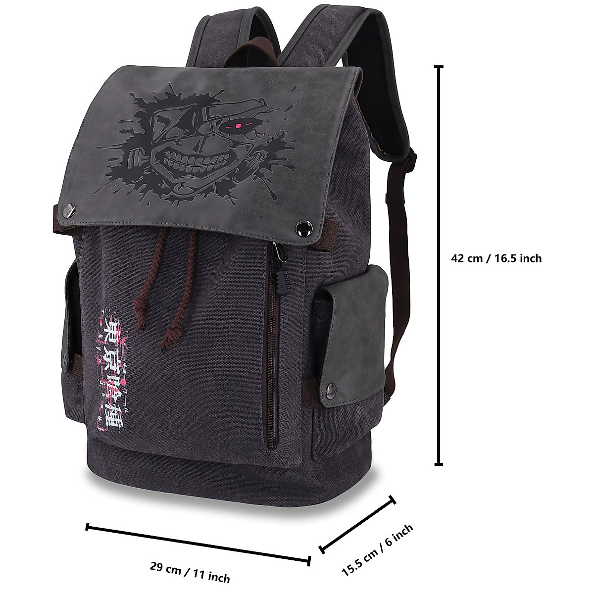 Roffatide Canvas Laptop Backpack Women Men Canvas Backpack bag Grey