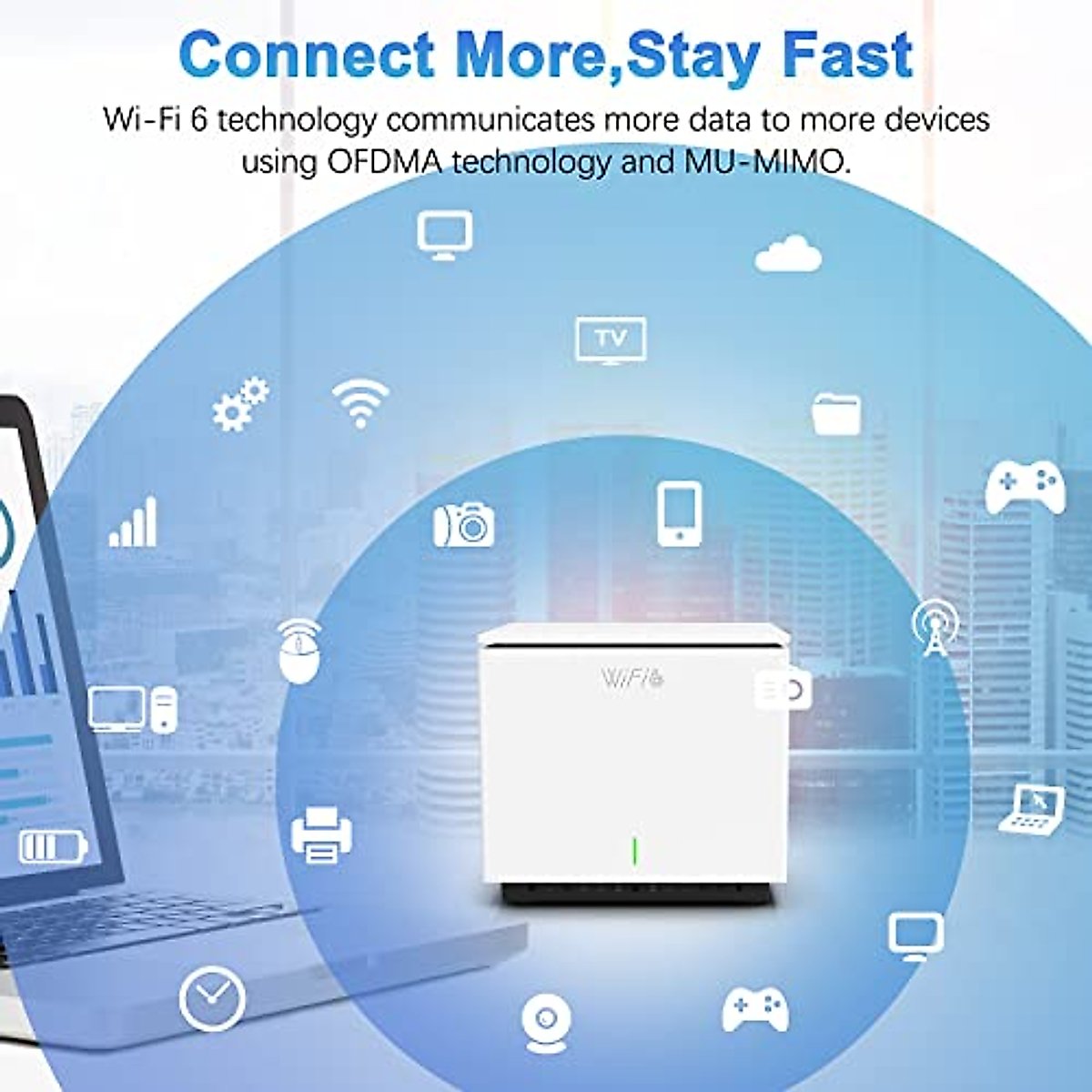 WiFi 6 Router AX1800 Wi-Fi Router -802.11ax Router, Dual Band Gigabit Router, High-Speed Router for Streaming,Up to 1200 Square Feet Coverage 4 Rooms & 64 Devices