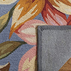 SAFAVIEH Chelsea Collection Accent Rug - 1'8" x 2'6", Blue, Hand-Hooked French Country Wool, Ideal for High Traffic Areas in Entryway, Living Room, Bedroom (HK212C)