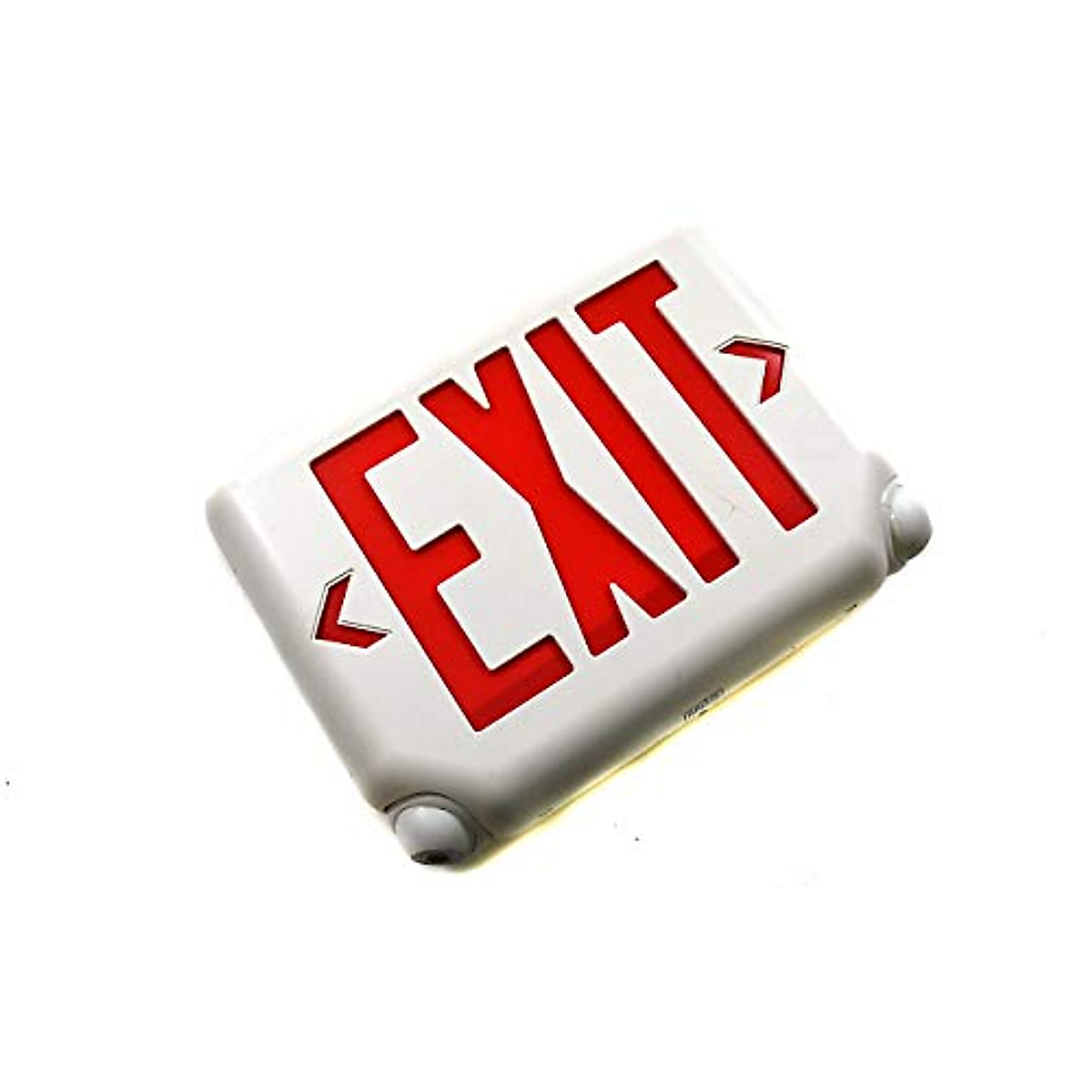 HUBBELL LIGHTING EVCURW Dual-Lite Led Combination Exit/Emergency Light, Red Letters, White