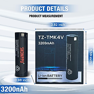 SKONPPU 3.7V 3200mAh Replacement Battery Compatible with Milwaukee 48-11-2131.