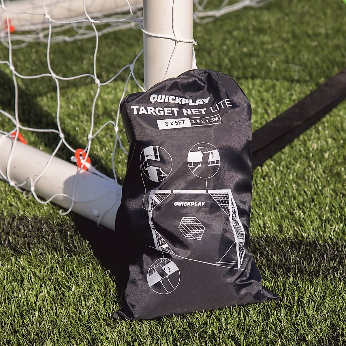 QUICKPLAY Target Net Lite with 5 Target Zones - Practice Shooting and Passing Accuracy (12 x 6')
